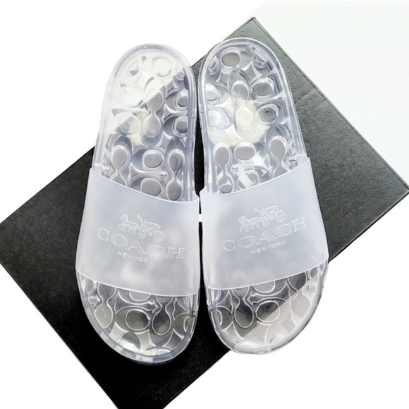 Coach | Shoes | Coach Jelly Slides Sandals Clear | Poshmark